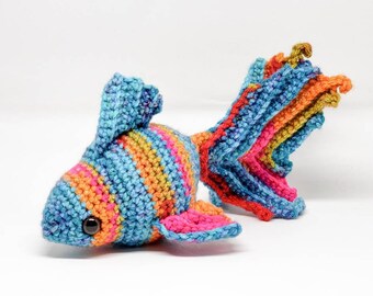 Large Angel Fish Plush Crochet Toy Amigurumi Blue and Gray | Etsy