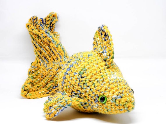 Large Angel Fish Plush Crochet Toy Amigurumi Blue and Gray | Etsy