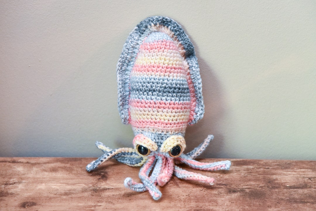 Crochet Cuttlefish Plush, Squid Stuffed Animal, Octopus Plushie, Toy ...