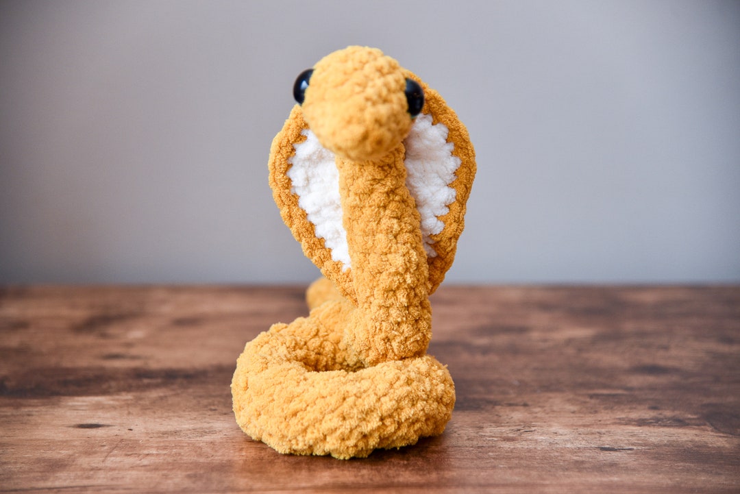 Crochet Cobra Snake Plush, Toy Snake Plushie, Stuffed Animal for Kids ...