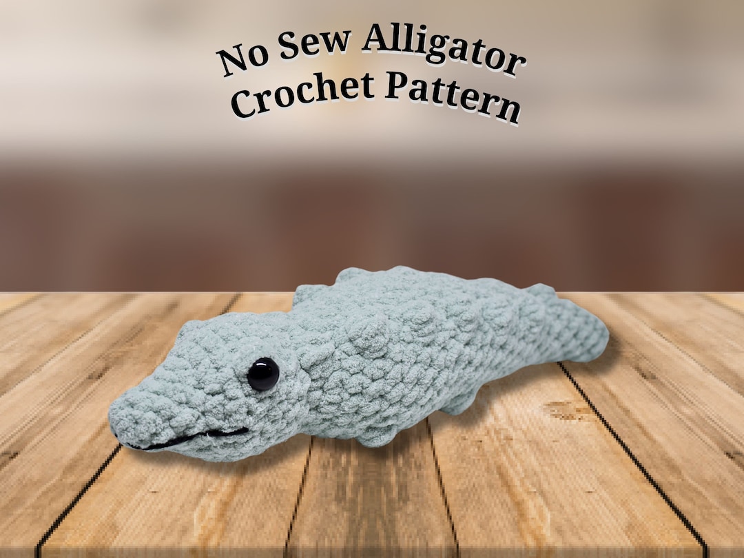 Crochet Alligator Pattern, No Sew Crochet Pattern, No-sew Amigurumi ...