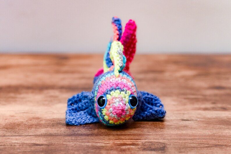 Large Angel Fish Plush Crochet Toy Amigurumi Blue and Gray - Etsy