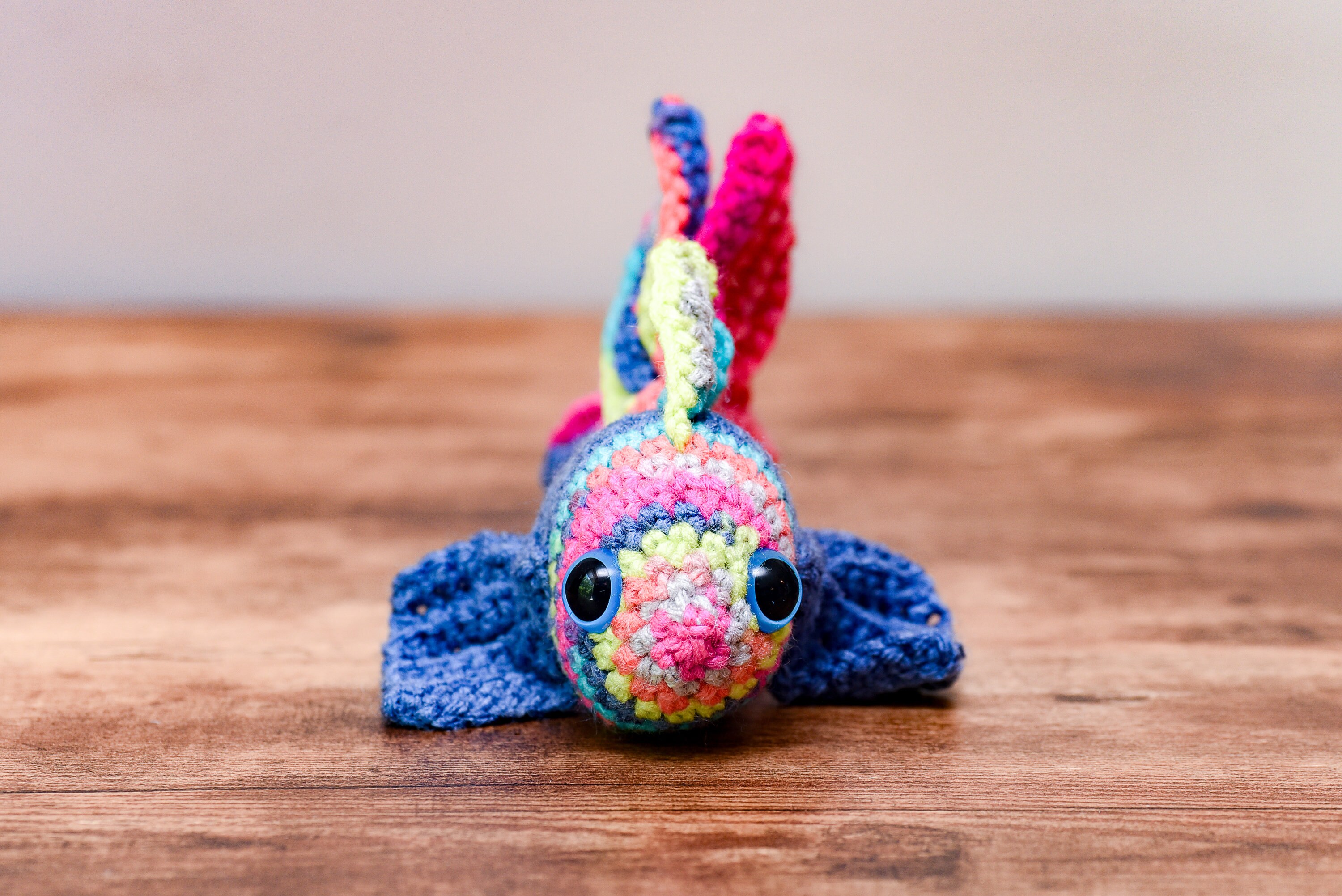 Large Angel Fish Plush Crochet Toy Amigurumi Blue and Gray - Etsy