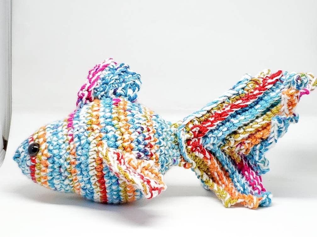 Large Angel Fish Plush Crochet Toy Amigurumi Blue and Gray | Etsy