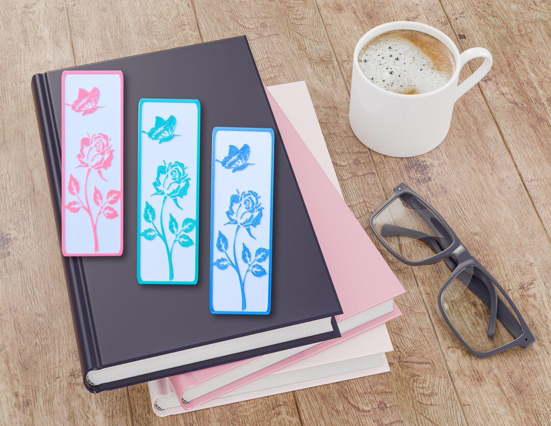 Butterfly Flower Bookmark, 3d Printed Bookmarks, Handmade Floral Gifts ...