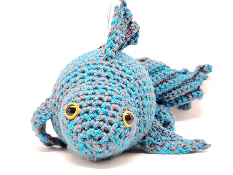 Large Angel Fish Plush Crochet Toy Amigurumi Blue and Gray | Etsy