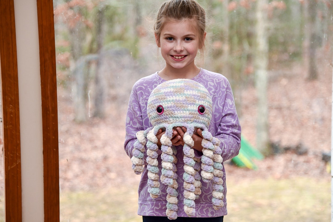 Large Crochet Stuffed Octopus Plush, Octopus Plushie Toy, Handmade Sea ...