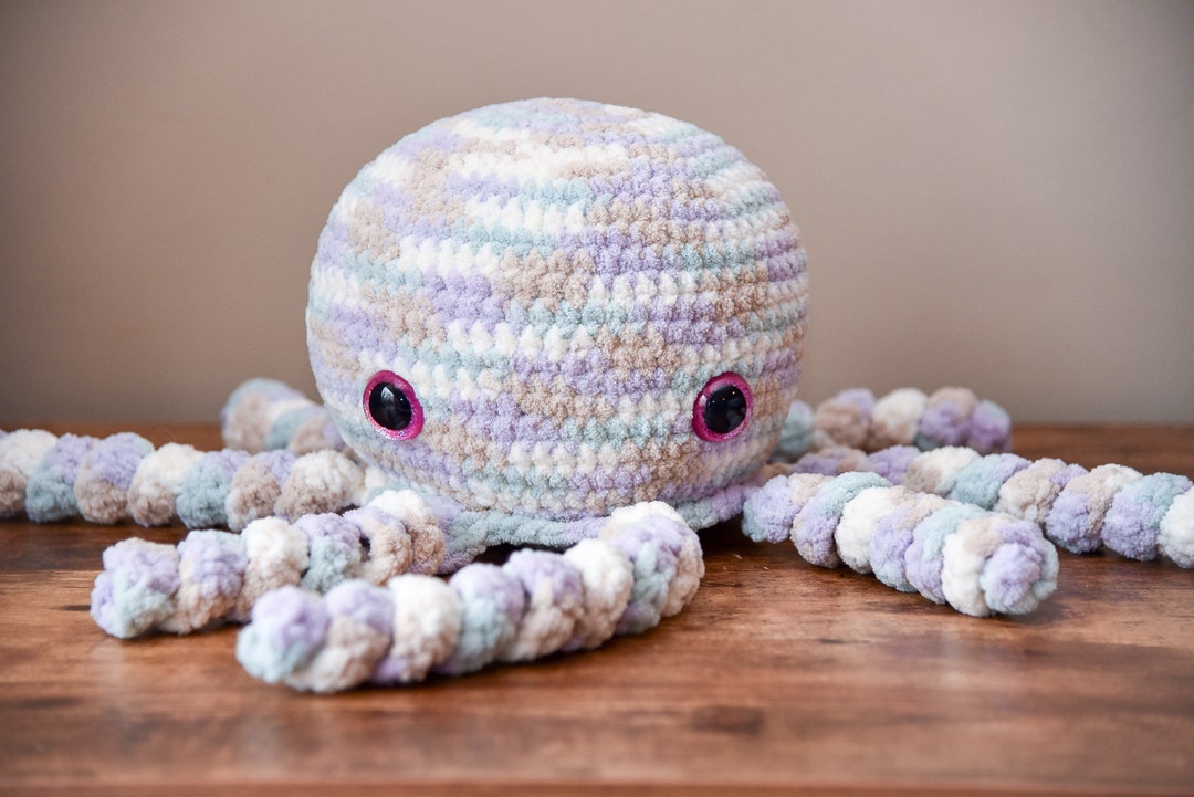 Large Crochet Stuffed Octopus Plush, Octopus Plushie Toy, Handmade Sea ...