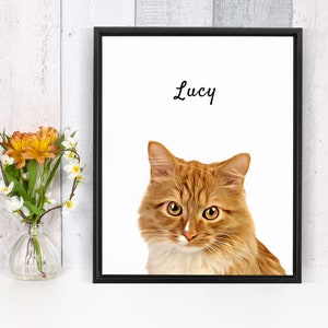 Custom Digital Pet Portrait File, Printable Dog Gift for Pet Lover ...