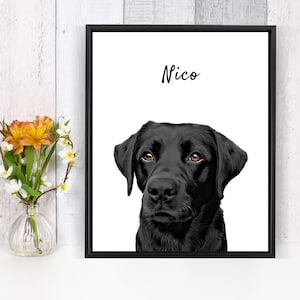 Custom Pet Portrait Digital File | Pet Portrait Illustration | Digital ...