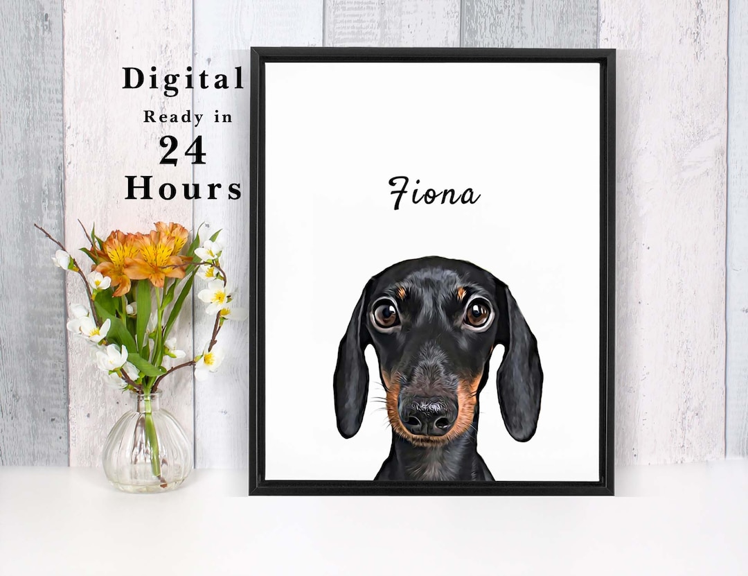 Custom Pet Portrait Digital File | Pet Portrait Illustration | Digital ...