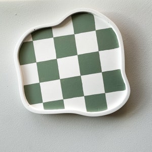 Decorative Tray, Jewelry Dish, Catch All Tray, Checkered Trinket Tray ...