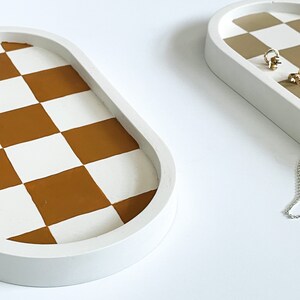 Checkered Catch All Tray, Decorative Tray, Jewelry Dish, Trinket Tray ...