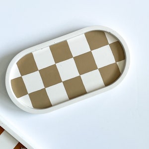 Checkered Catch All Tray, Decorative Tray, Jewelry Dish, Trinket Tray ...