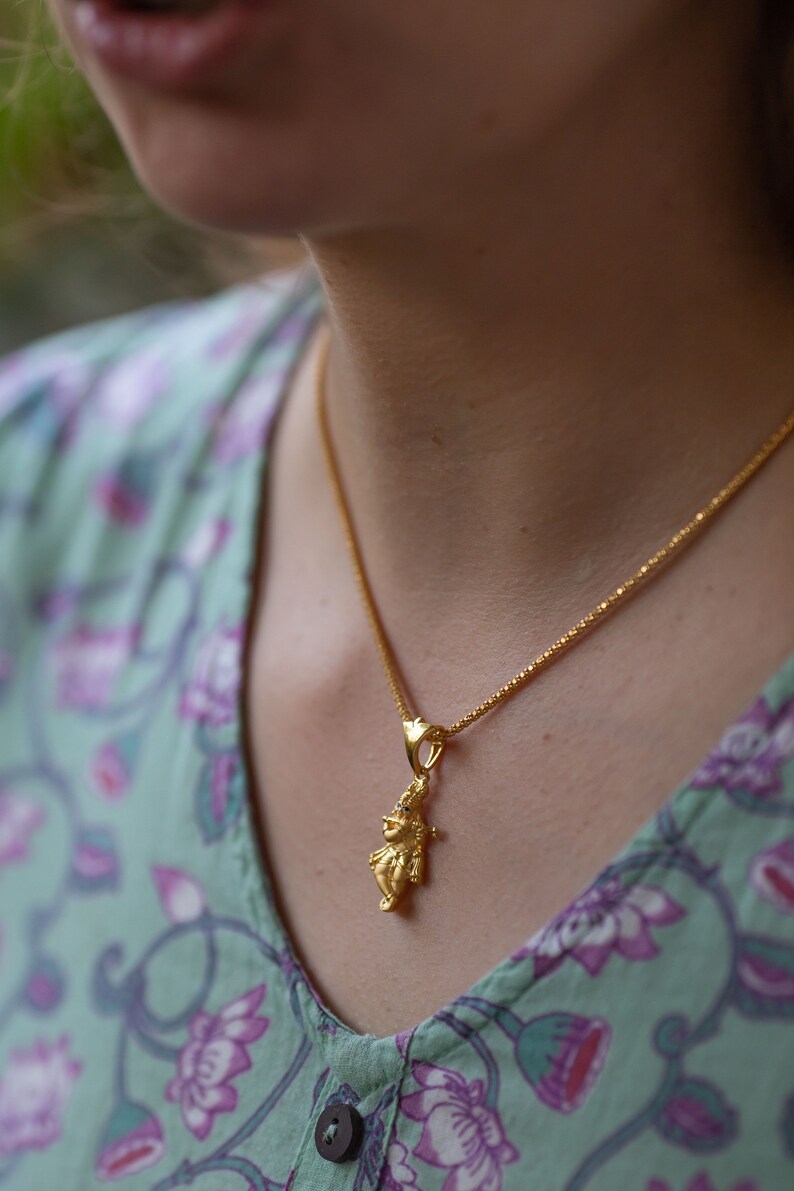 Lord Krishna / Govinda Gold Pendant 21 Karat .krishna Style - Etsy