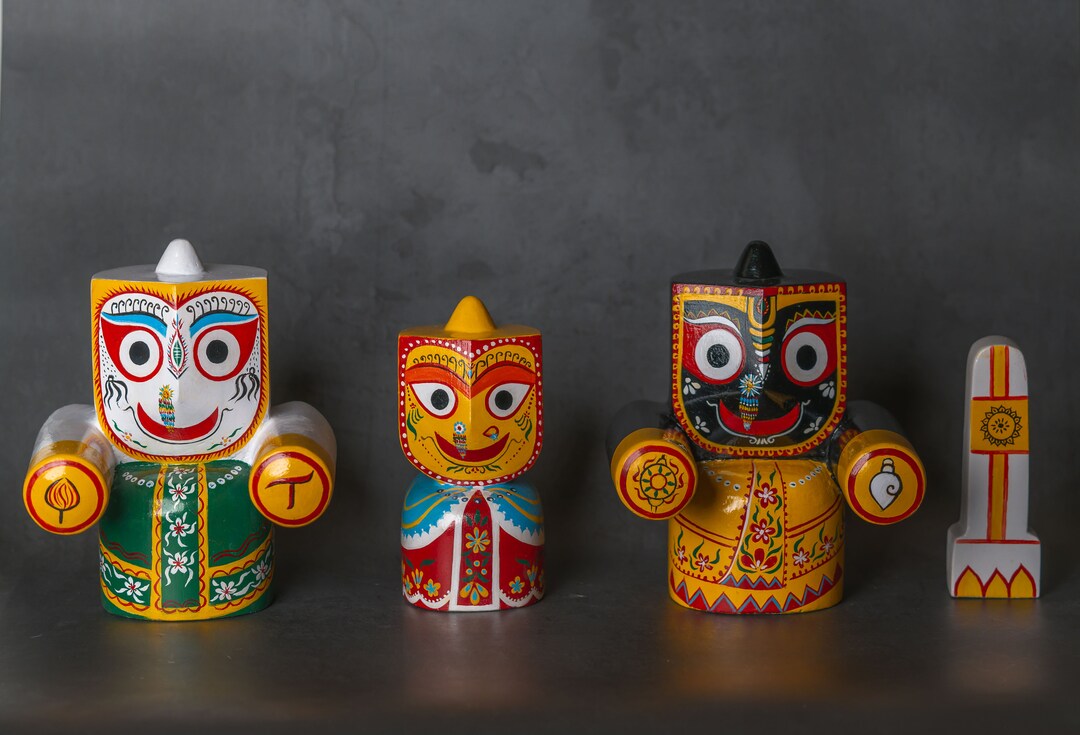 Jagannath Baladev and Subhadra 6.5 Inches Hand Made Hare Krishna ...