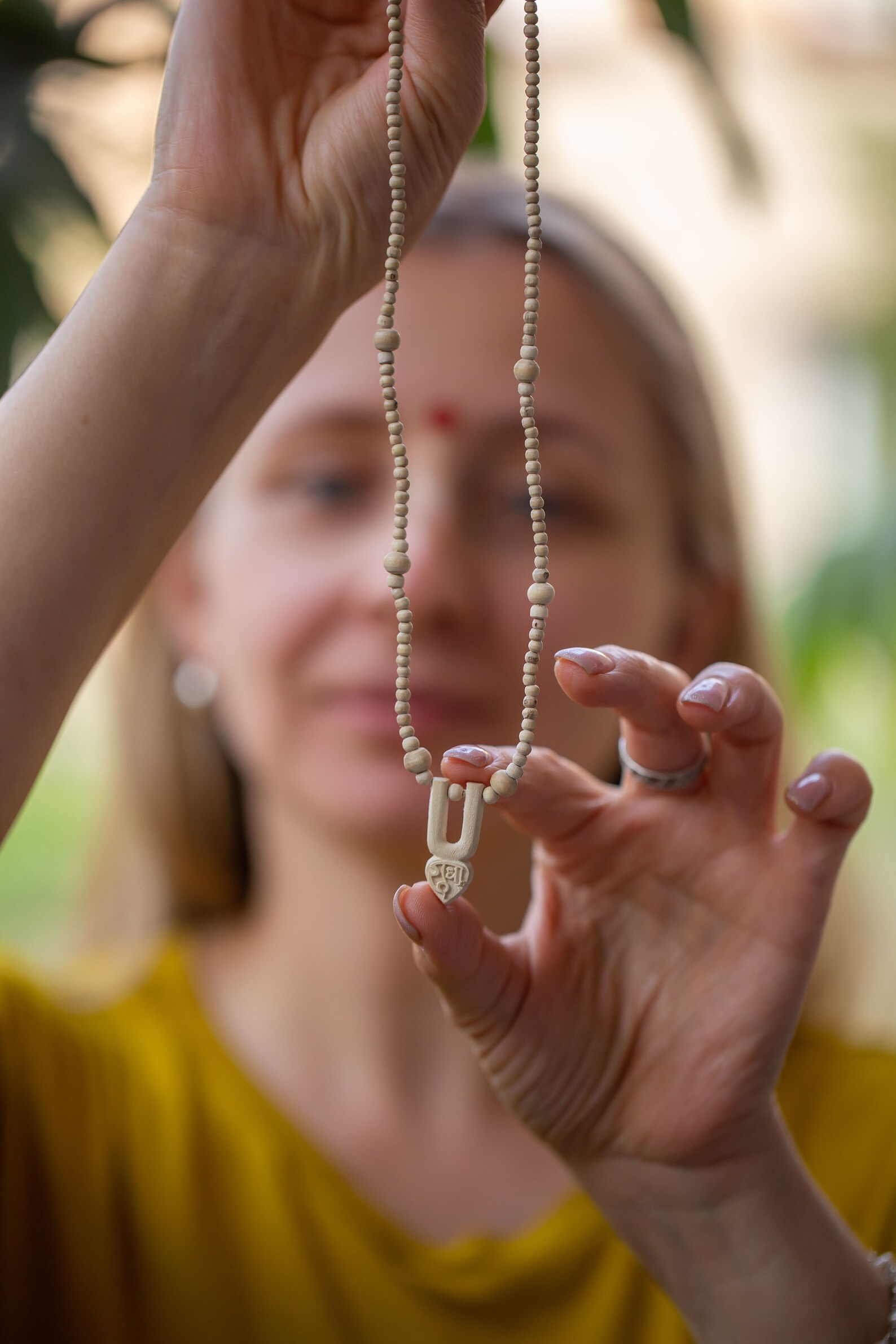 Tilak Pendant Radha With Tulasi Kanthimala Handmade Tulsi - Etsy