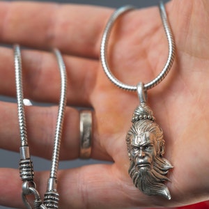 Hanuman Silver Pendant. Hanuman Face - Etsy