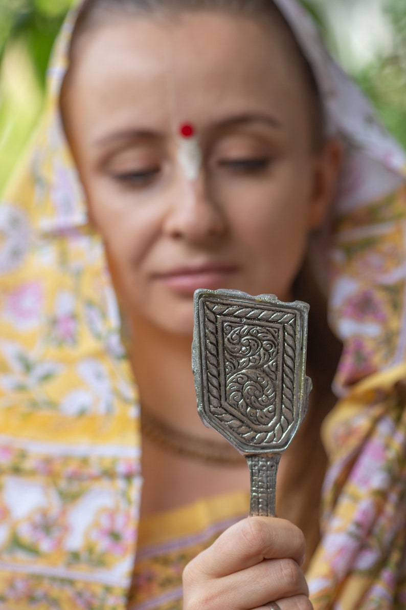 Beautiful Radha Krishna Mirror 5 Inches .hare Krishna Altar - Etsy