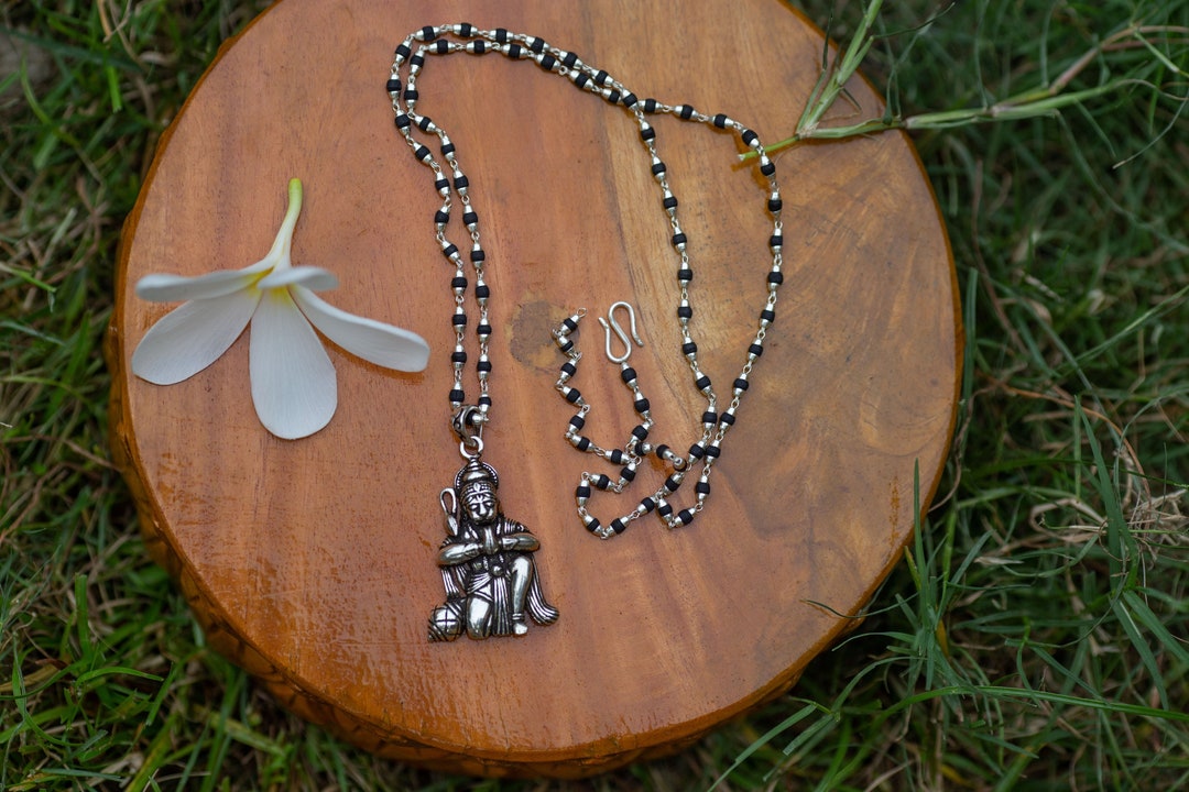 Tulasi Silver With Hanuman Silver Pendant . Handmade Tulsi - Etsy