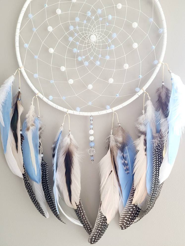 Native-canadian Blue Beaded Authentic Dreamcatcher. Boys Girls - Etsy
