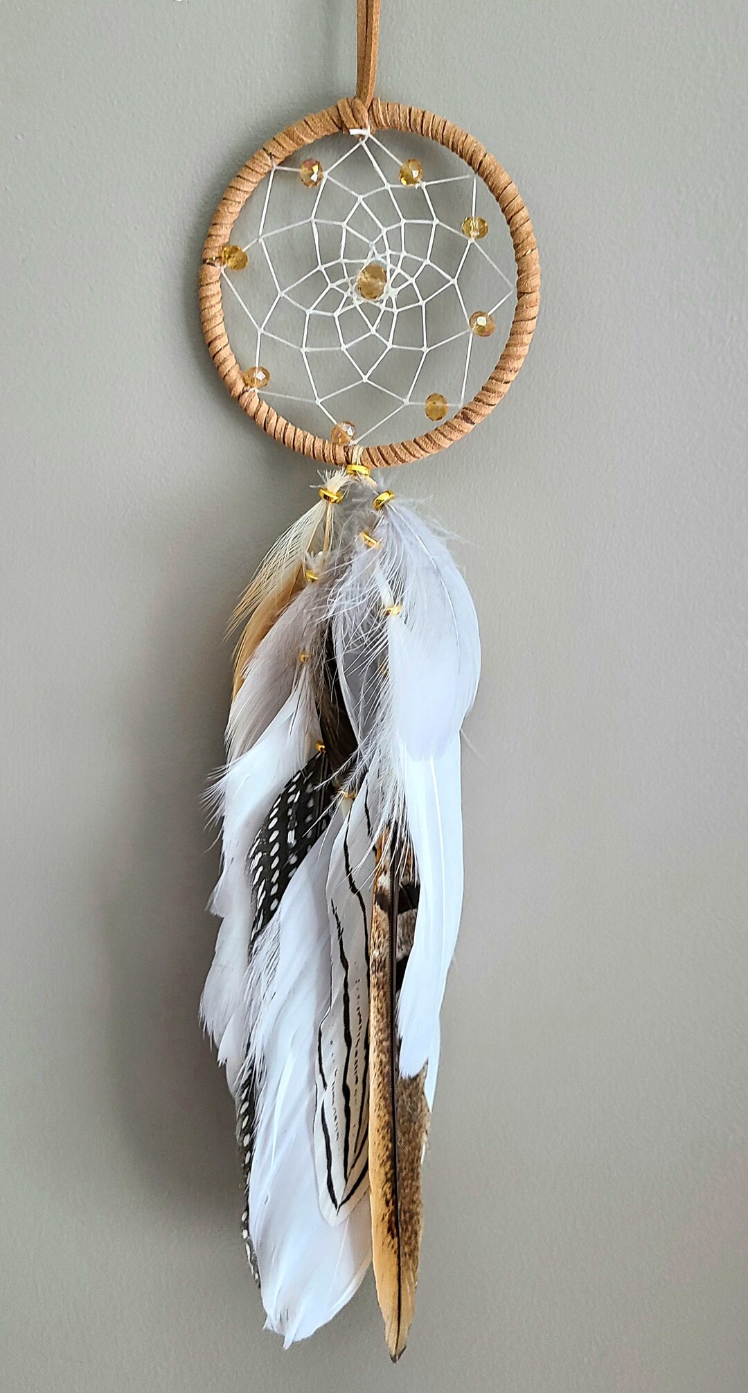 Authentic Natural White Dreamcatcher. Indigenous Handmade Dream Catcher ...