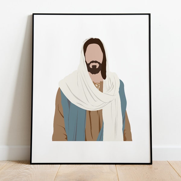 Jesus Faceless Watercolor Etsy