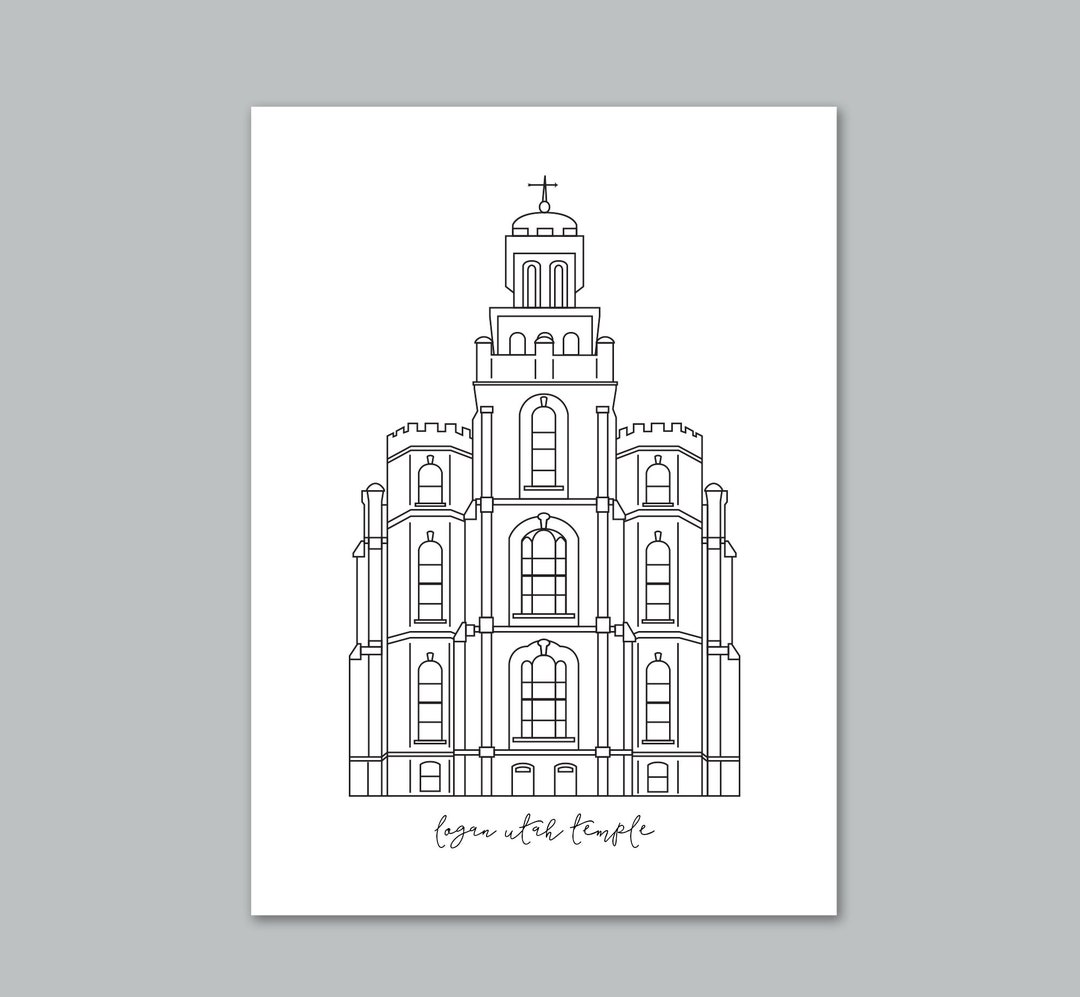 Logan Utah Temple Print DIGITAL DOWNLOAD / Logan Temple Line - Etsy