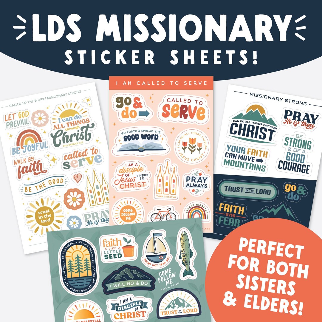 LDS Missionary Sticker Sheets | LDS Stickers for Missionary | Latter ...