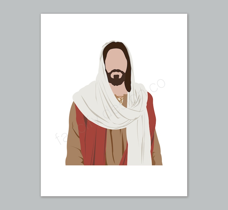 Red Jesus Christ Art Portrait DIGITAL DOWNLOAD / LDS Digital - Etsy