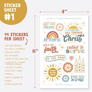 LDS Sticker Sheets: Missionary, Youth, Primary Gifts - Etsy