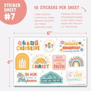 LDS Sticker Sheets: Missionary, Youth, Primary Gifts - Etsy