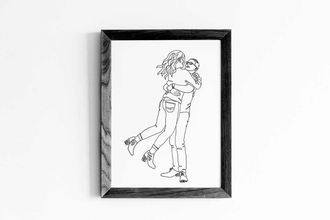 Custom Line Art Portrait: Personalized Minimalist Illustration ...