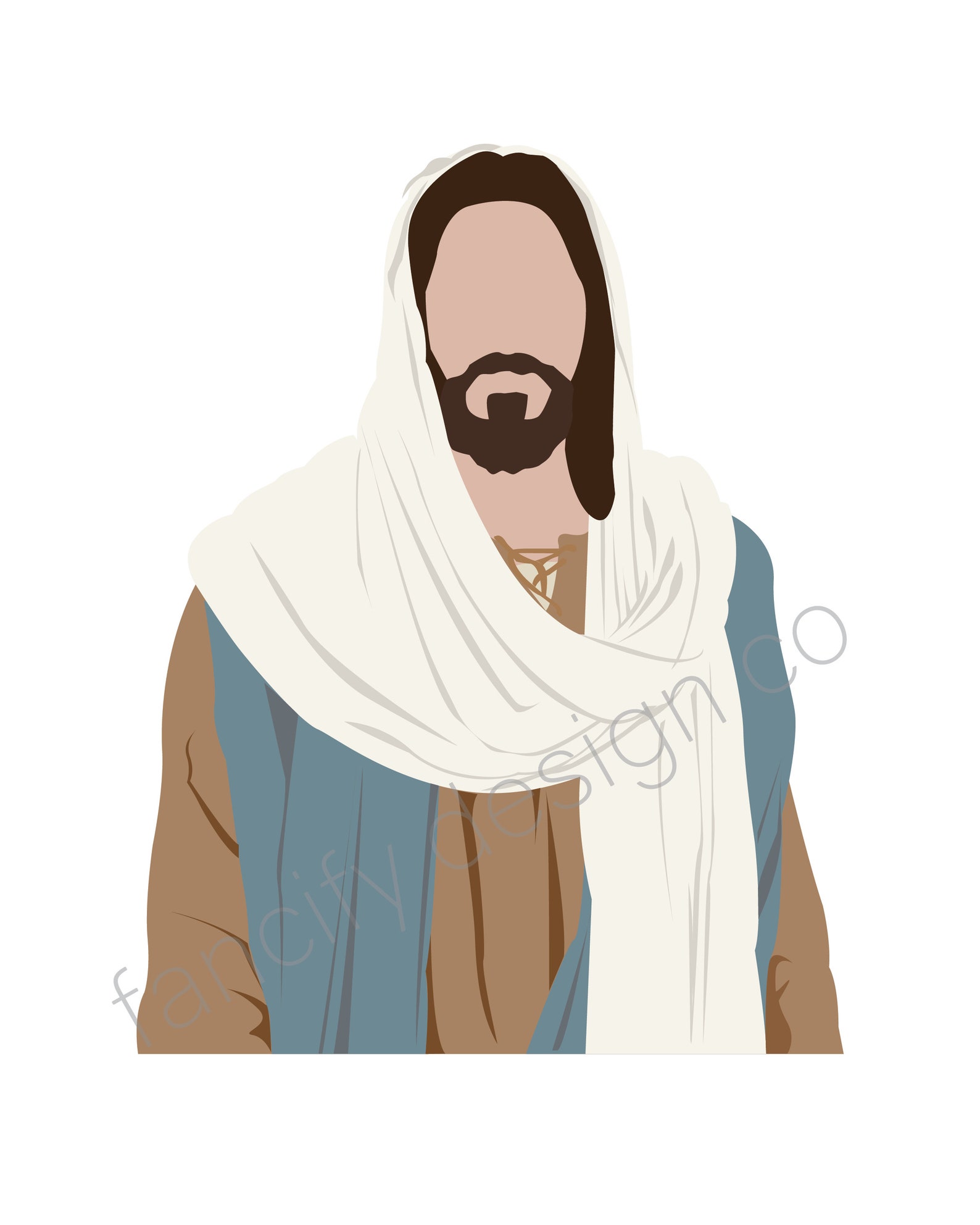 Jesus Christ Faceless Art Portrait Digital Download Lds Etsy