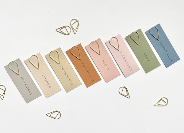 Hand Torn Place Cards and Chiffon Ribbon, Deckle Edge Place Cards With ...