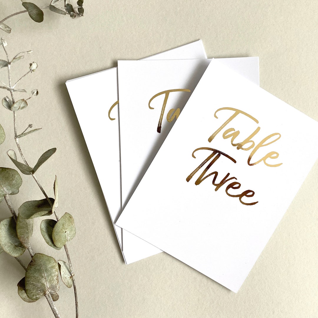 Gold Table Numbers - Rose Gold Table Numbers - Wedding Table Numbers ...