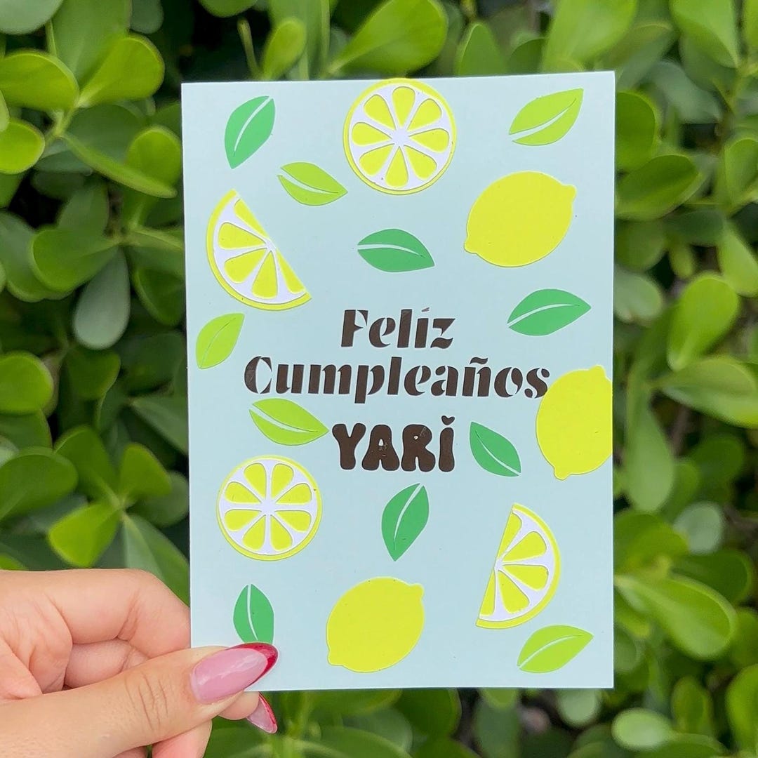 Fruit Themed Card - Tarjeta Con Tema De Frutas - Etsy
