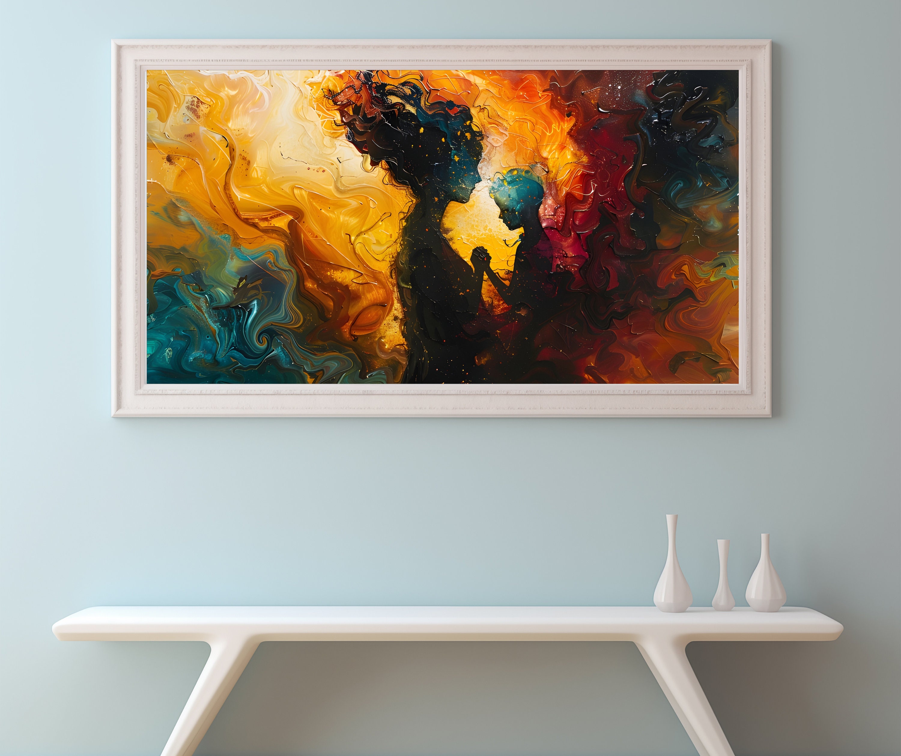 Framed TV Art Digital Download Impasto Texture Celebrating Mothers ...