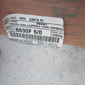 Vintage White Wash Wood Queen Headboard Foot Board Santa Fe Style ...