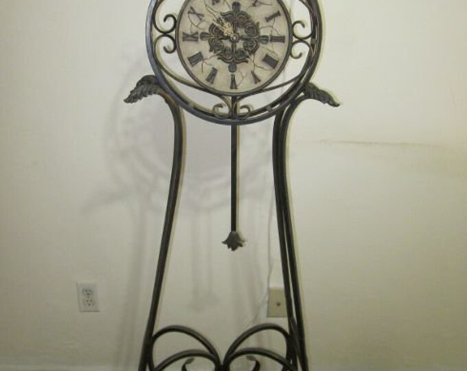 Vintage Style Standing Clock Metal and Brass Work With Battery - Etsy