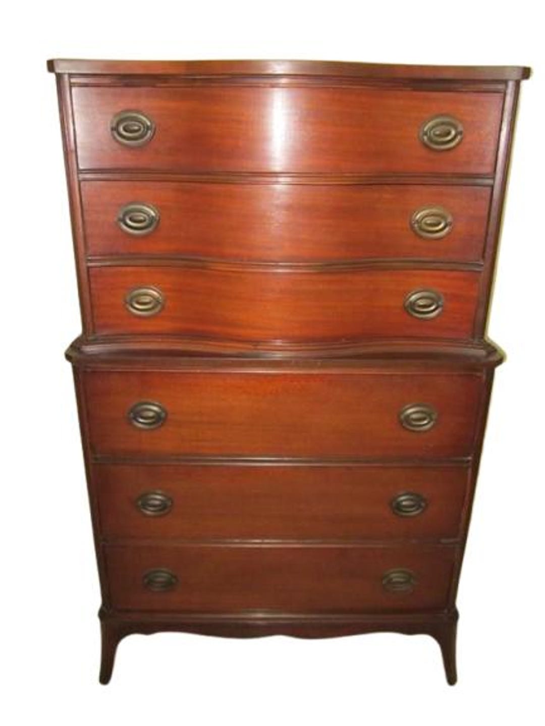 Vintage English 6 Drawer High Chest Cherry Wood by White Furniture Co ...