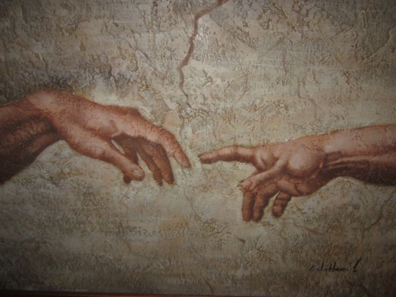 The Creation of Adam Michelangelo Hands of God and Adam Art Picture ...