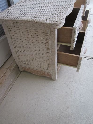 Pier One Wicker Rattan Nightstand Jamaica Collection Two Drawer Set of ...