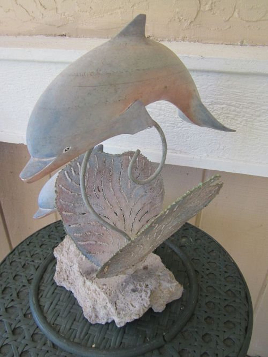 Marine Life Two Dolphins Design Figurine Statue Decoration Collection ...