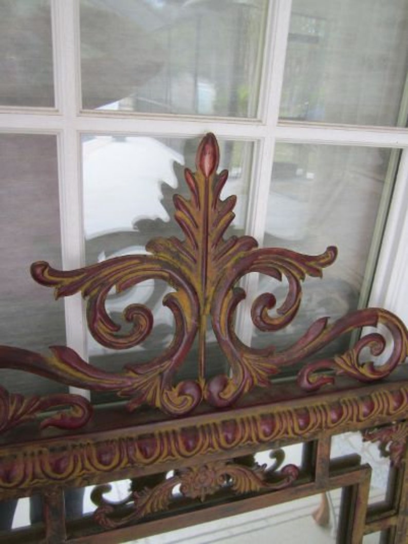 Antique French Decorative Wall Mirror Beveled Metal Frame Shipping is ...