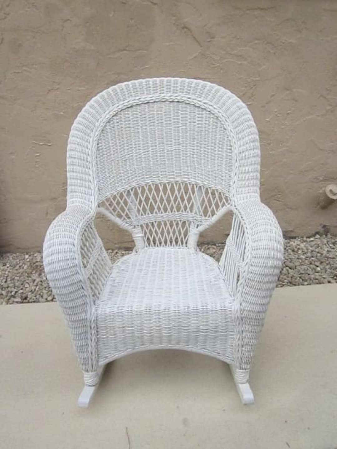 Vintage White Wicker Rocking Chair No Cushion Shipping is Extra - Etsy