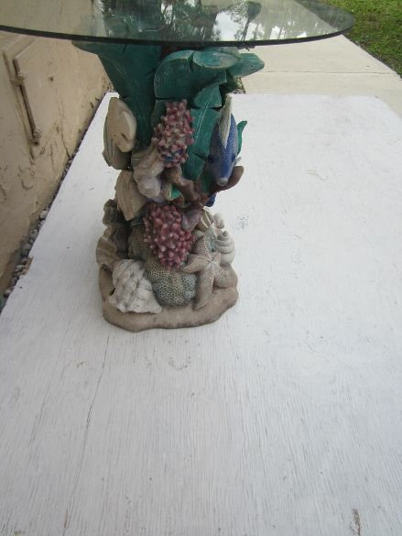 Great Barrier Reef Sea Life Coffee Table Base With Glass Glass Top ...