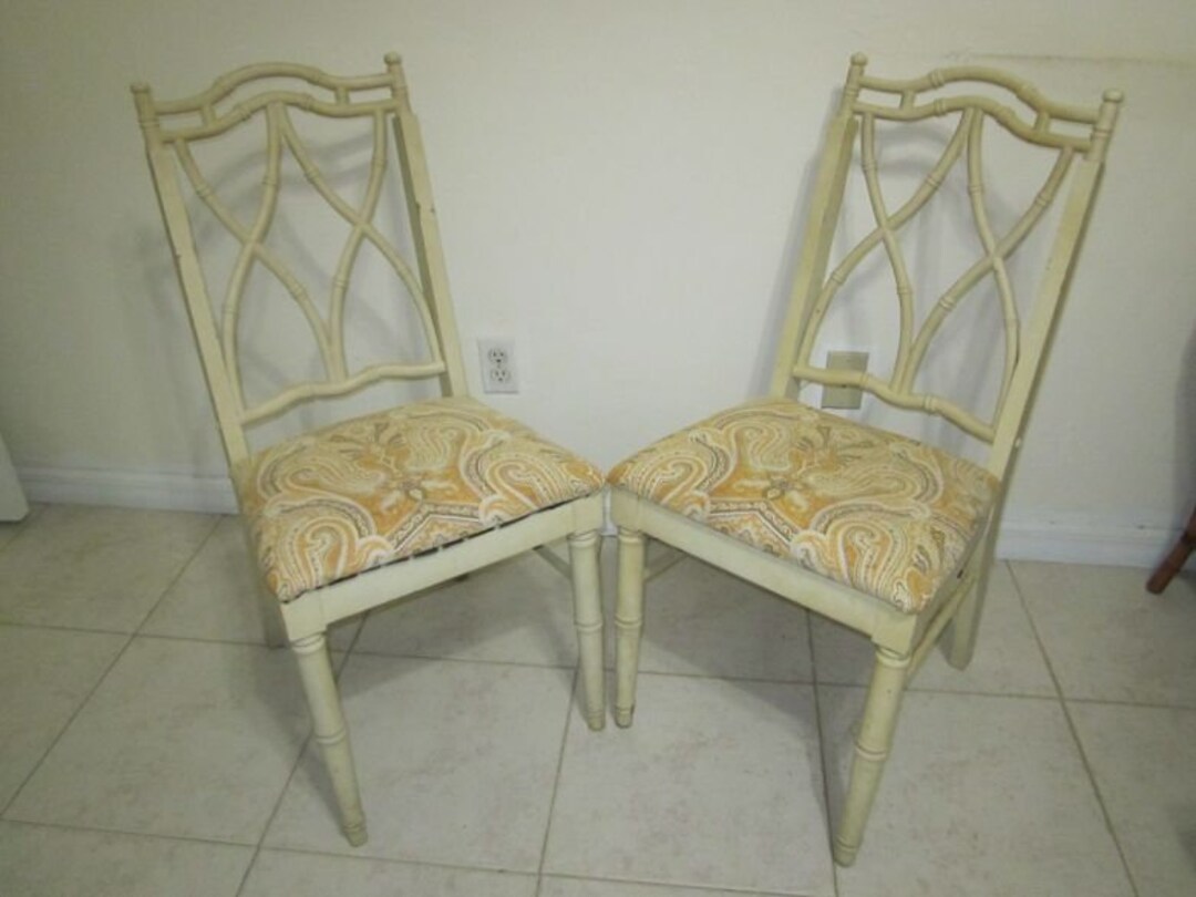 Hollywood Regency Faux Bamboo Allegro Dining Room Side Chair ...