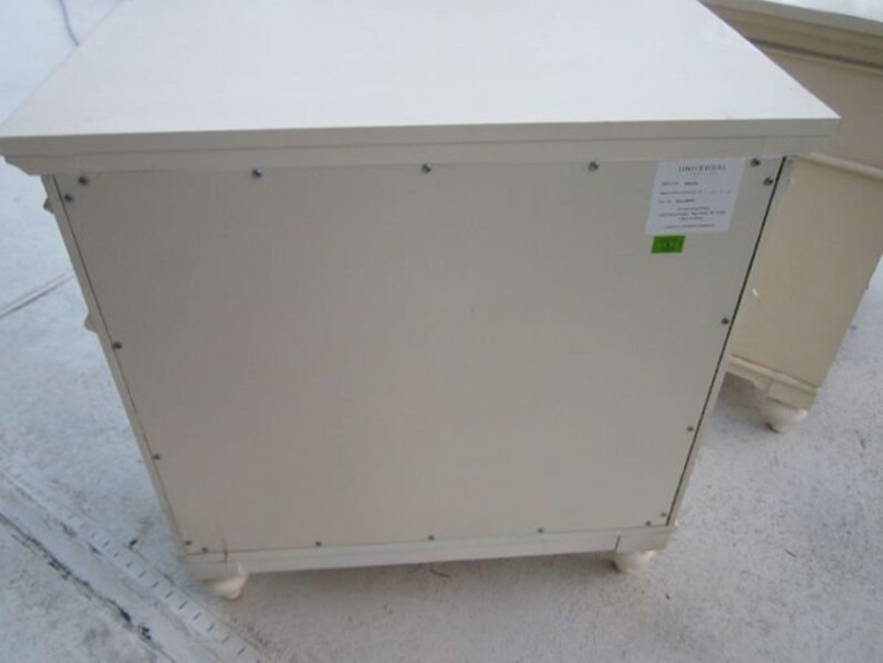 Wood Nightstand Shutter Style Two Doors One Drawer White Pull Out Tray ...