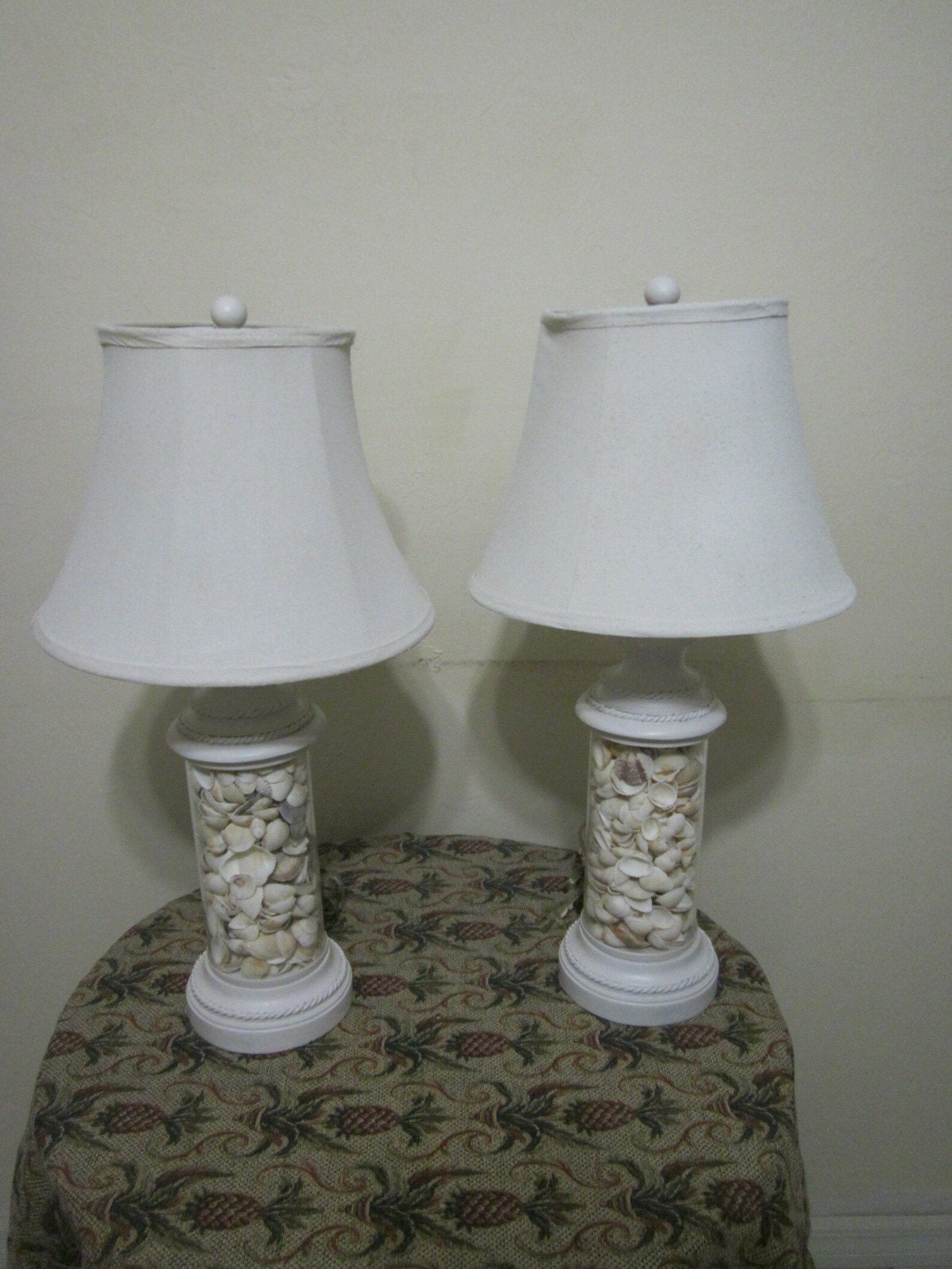Sea Shell Table Lamp With Shade Tropical Style Set of Two - Etsy